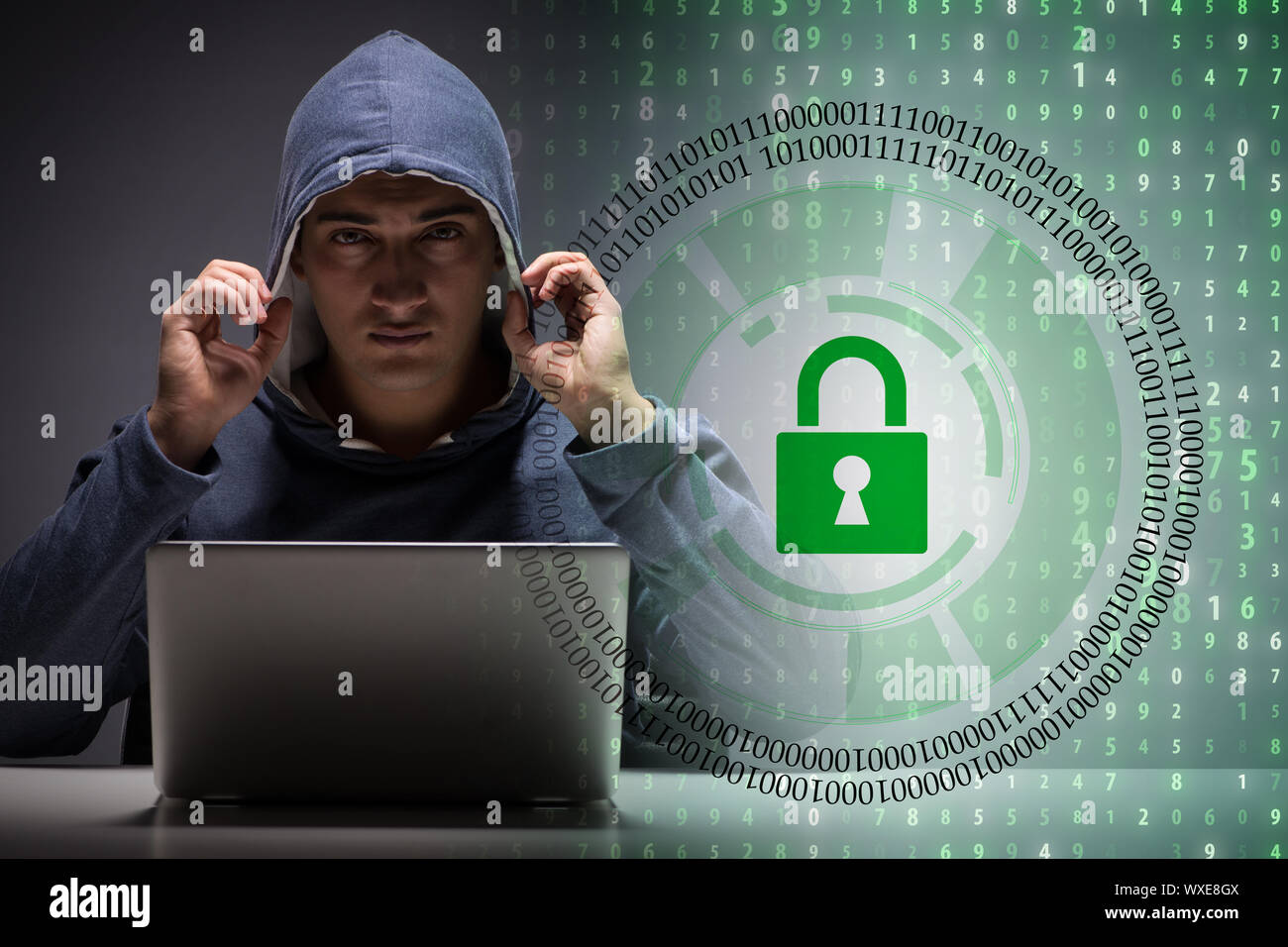 Young hacker in cybersecurty concept Stock Photo - Alamy