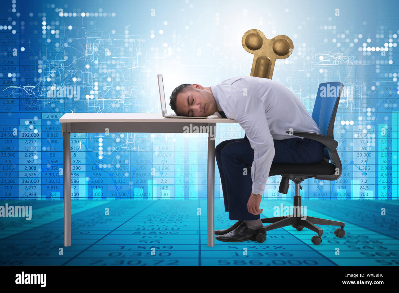 Employee losing energy from too much work Stock Photo - Alamy