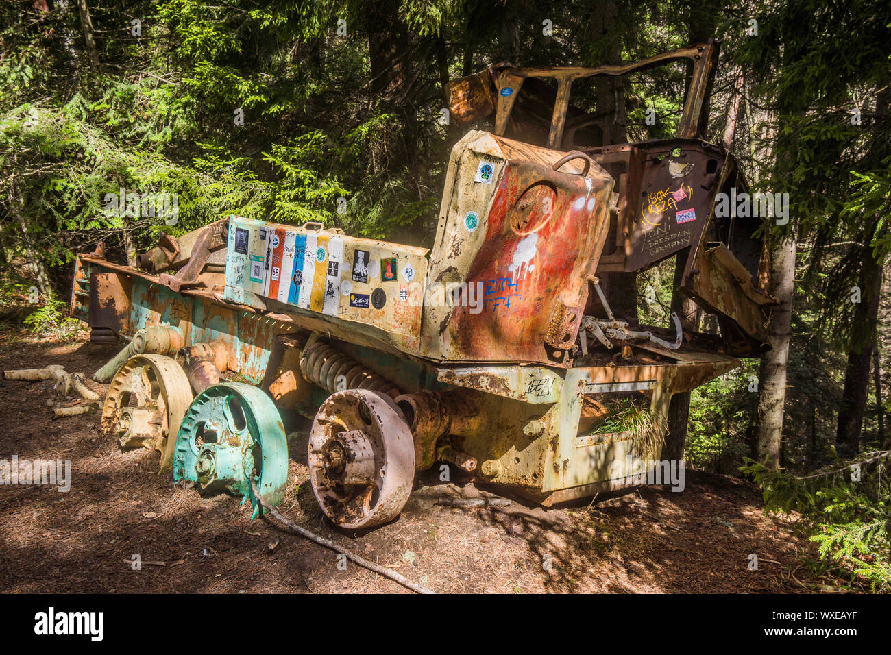 old soviet tank in bordschomi forest Stock Photo - Alamy