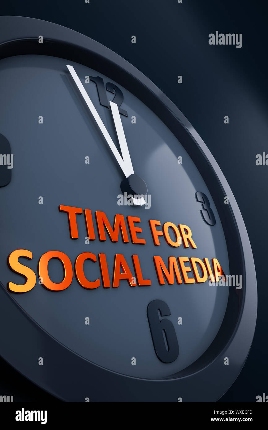 clock with text time for social media Stock Photo - Alamy