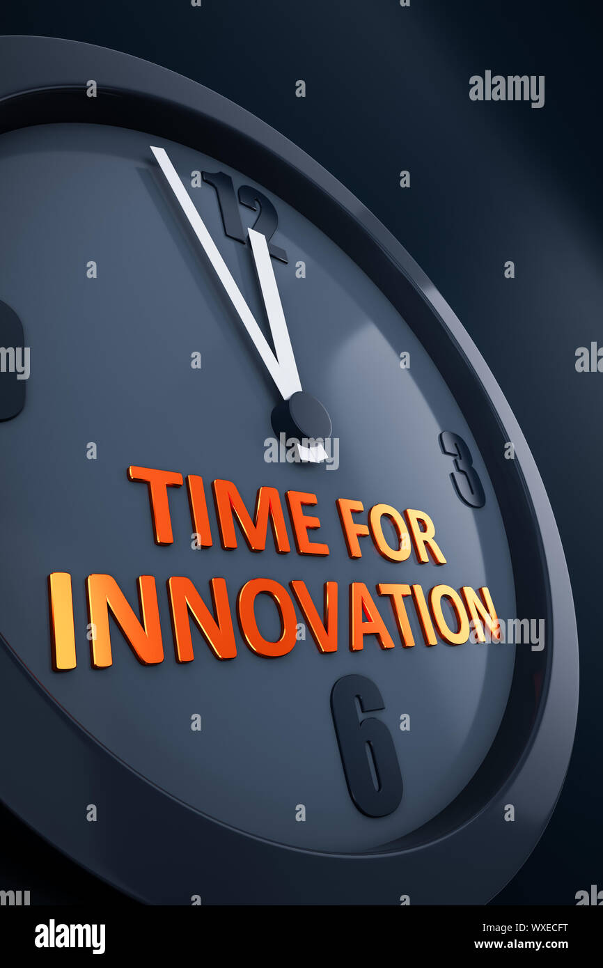 clock with text time for innovation Stock Photo - Alamy