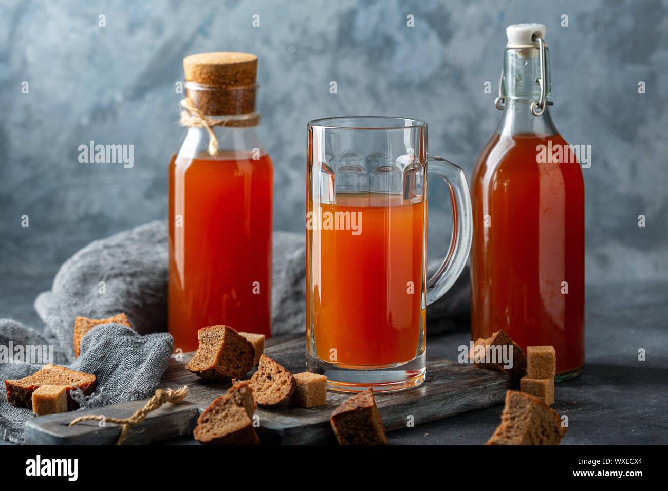 Homemade bread kvass. Russian cuisine Stock Photo - Alamy