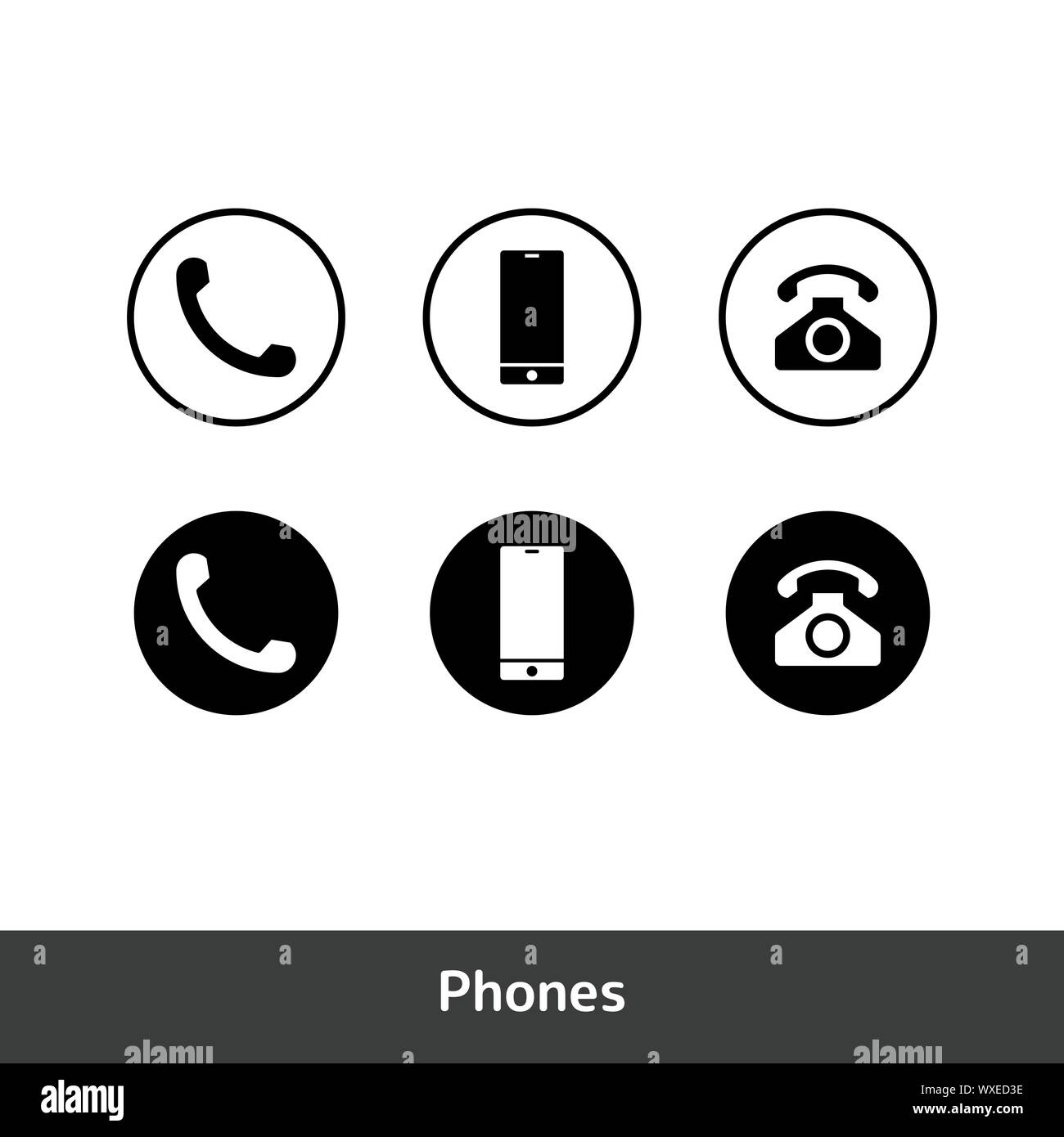 Phone Icon Set, Call Symbol Vector Isolated On White Background Stock ...