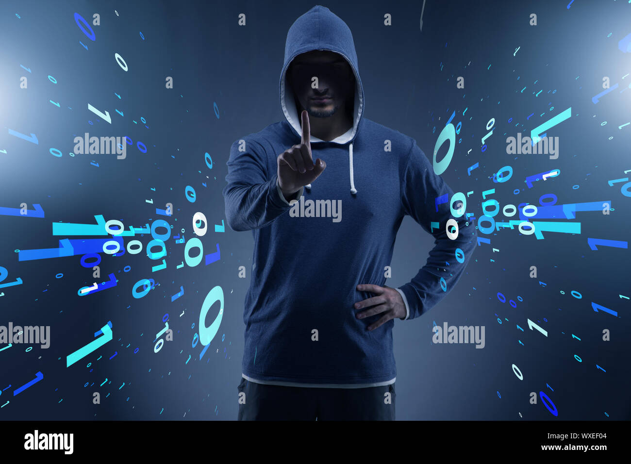Hacker in digital security concept Stock Photo - Alamy