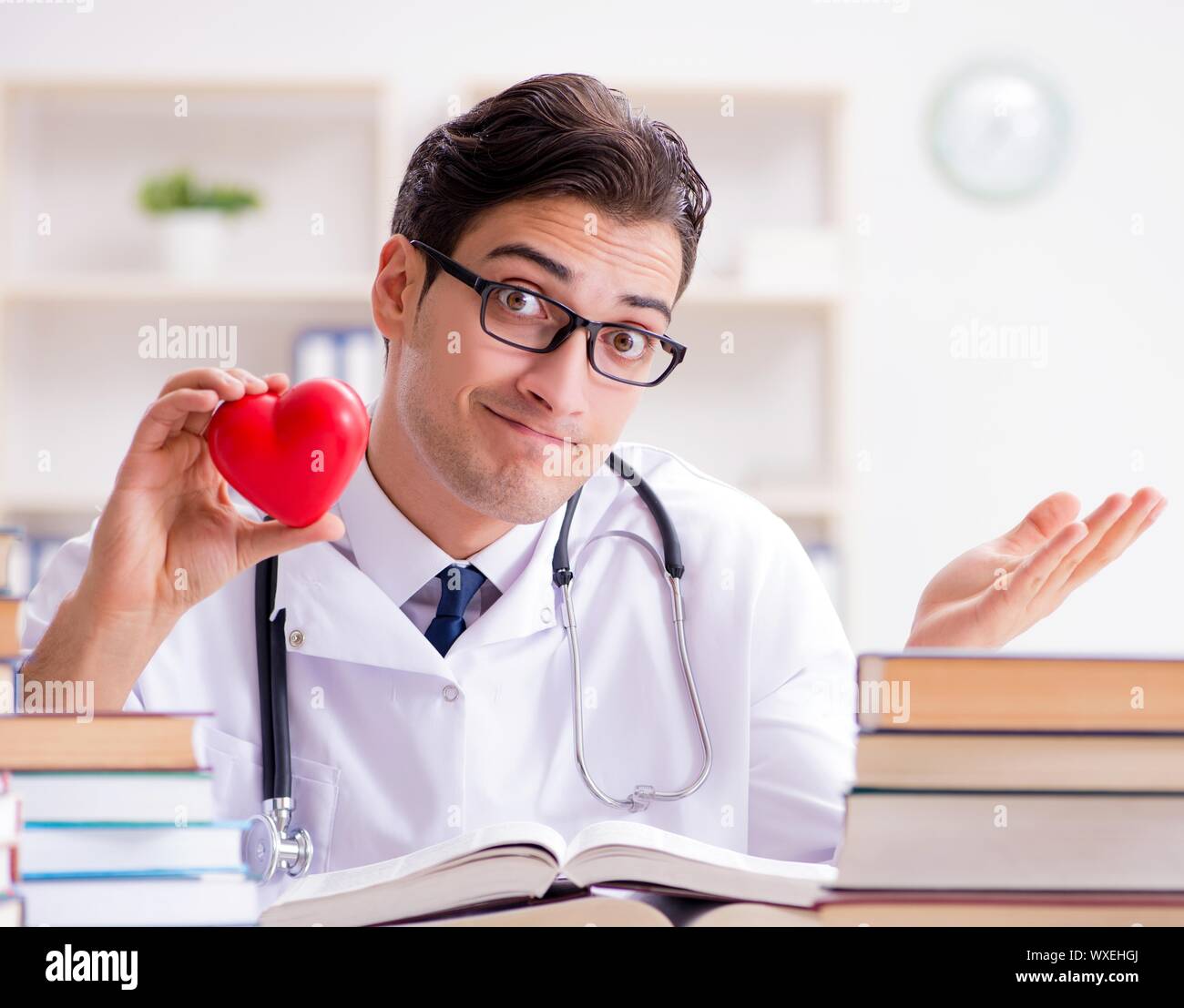 Medical student preparing for university exams Stock Photo - Alamy