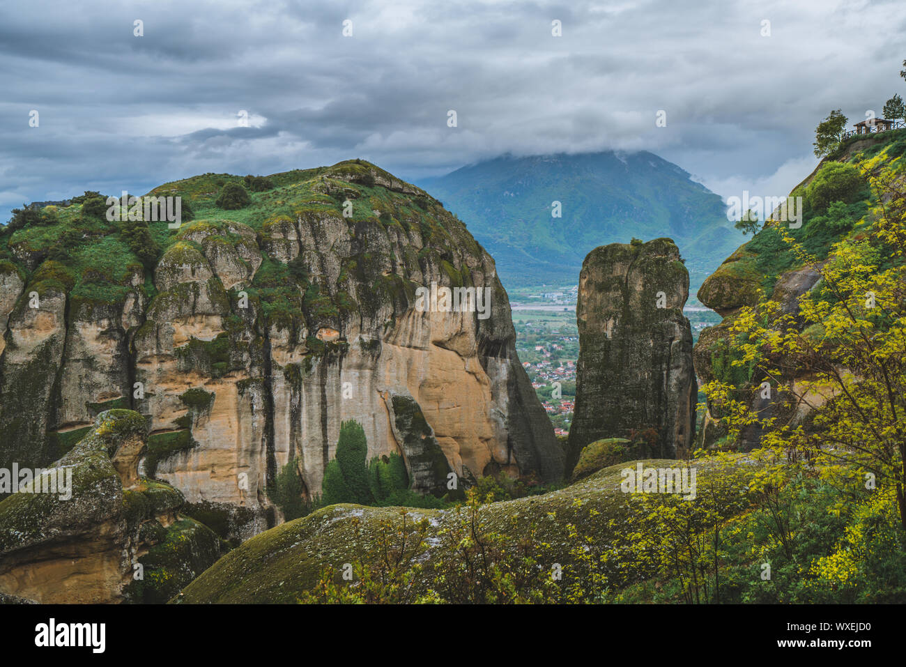 Amazing landscape of valley in Meteora Stock Photo - Alamy