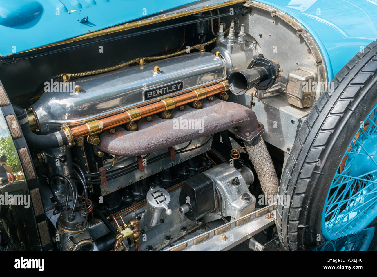 engine block of an old timer classic Bentley in detail Stock Photo - Alamy