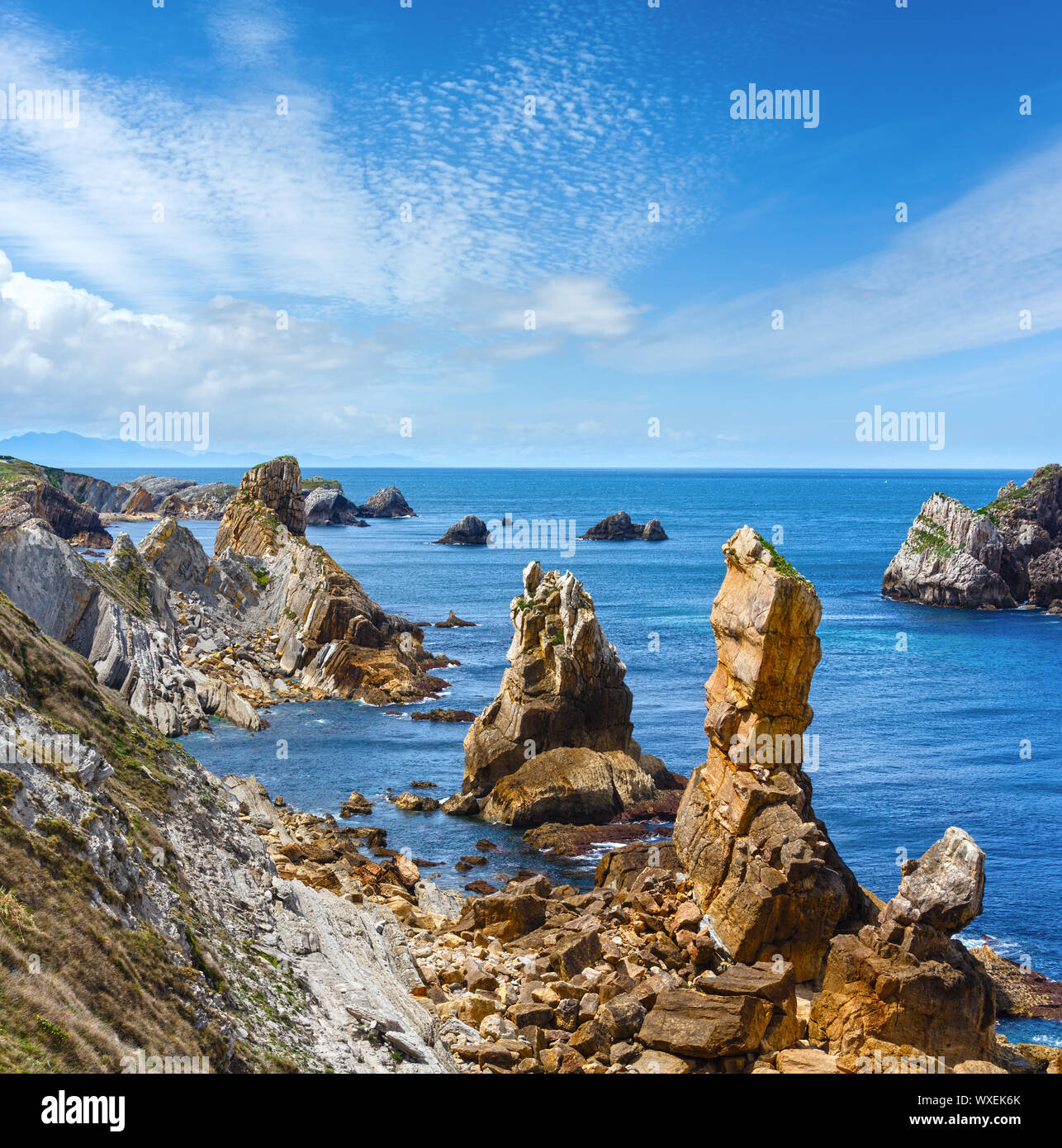Atlantic ocean coastline near Portio Beach Stock Photo - Alamy