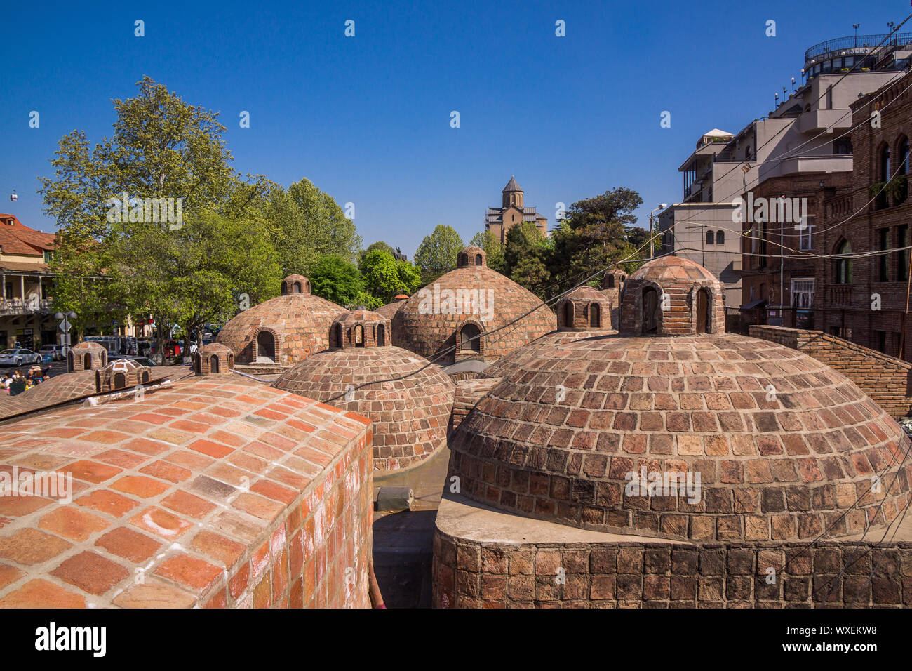 sulfur spring baths in tbilisi daytime Stock Photo - Alamy