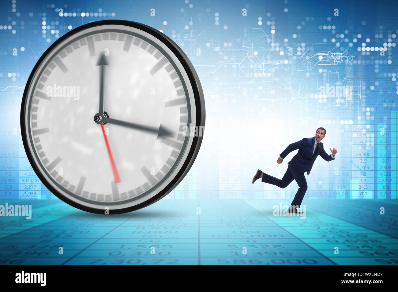 Businessman employee in time management concept Stock Photo - Alamy