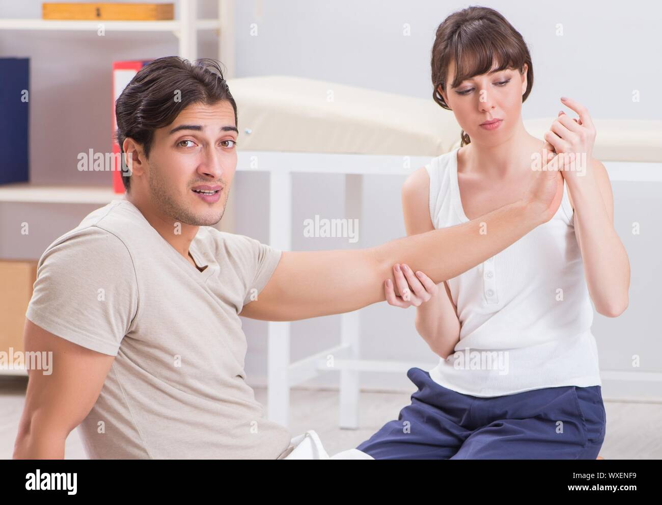 Patient recovering in hospital after injury trauma Stock Photo - Alamy