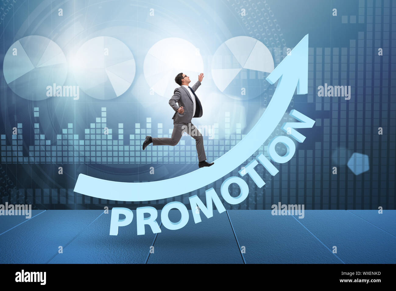 Employee in career promotion concept Stock Photo - Alamy