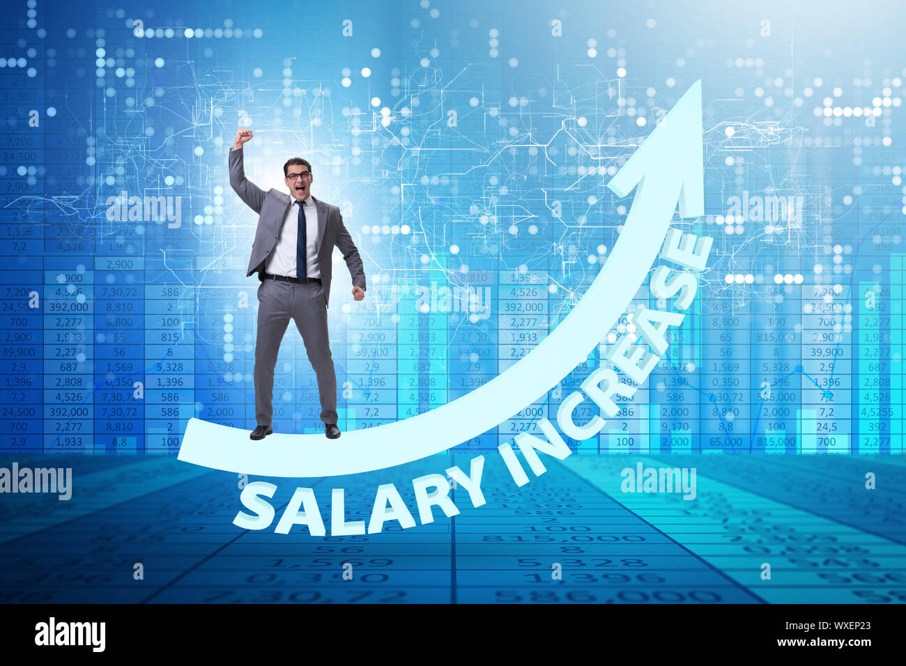Employee in salary increase concept Stock Photo - Alamy