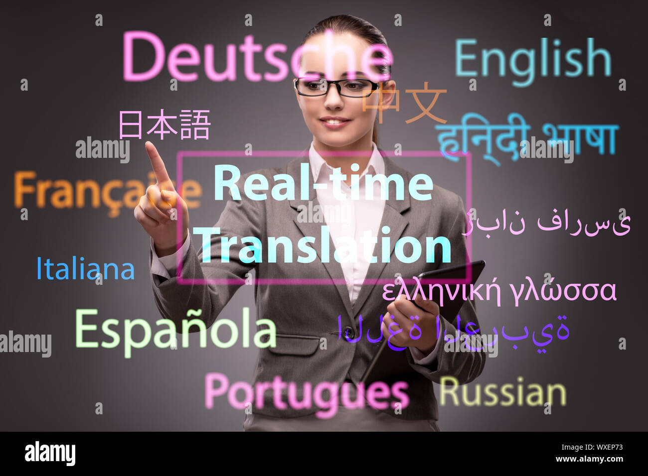 Concept of online translation from foreign language Stock Photo - Alamy