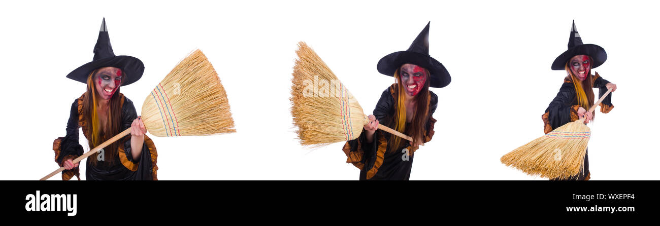 Witch isolated on the white background Stock Photo - Alamy
