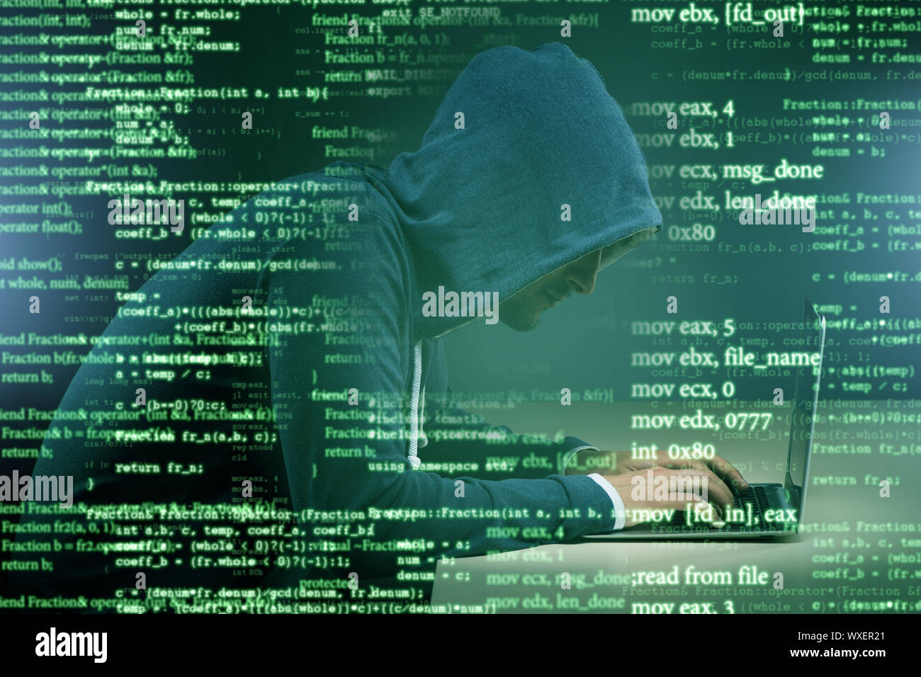 Hacker in digital security concept Stock Photo - Alamy