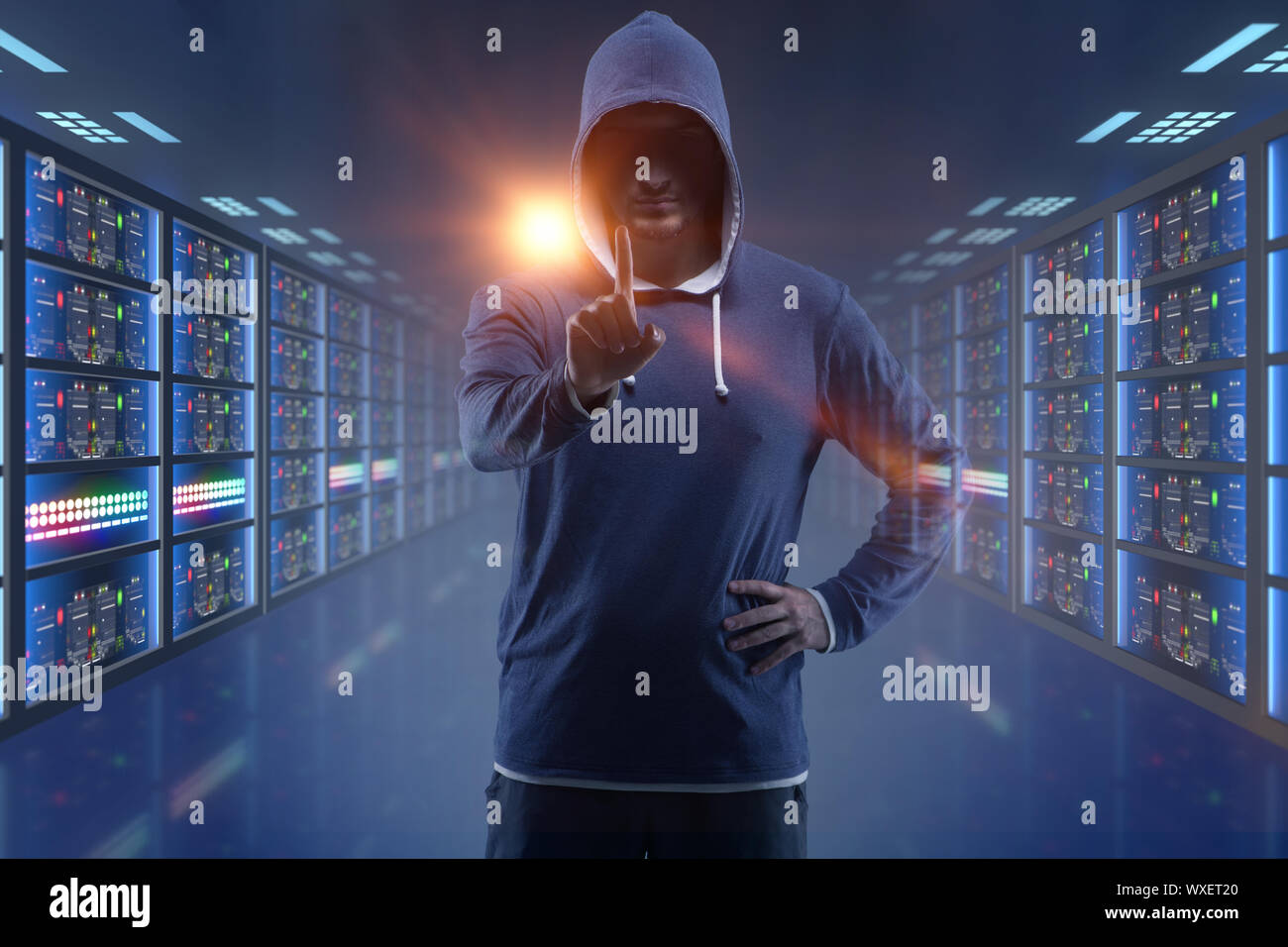 Hacker in digital security concept Stock Photo - Alamy