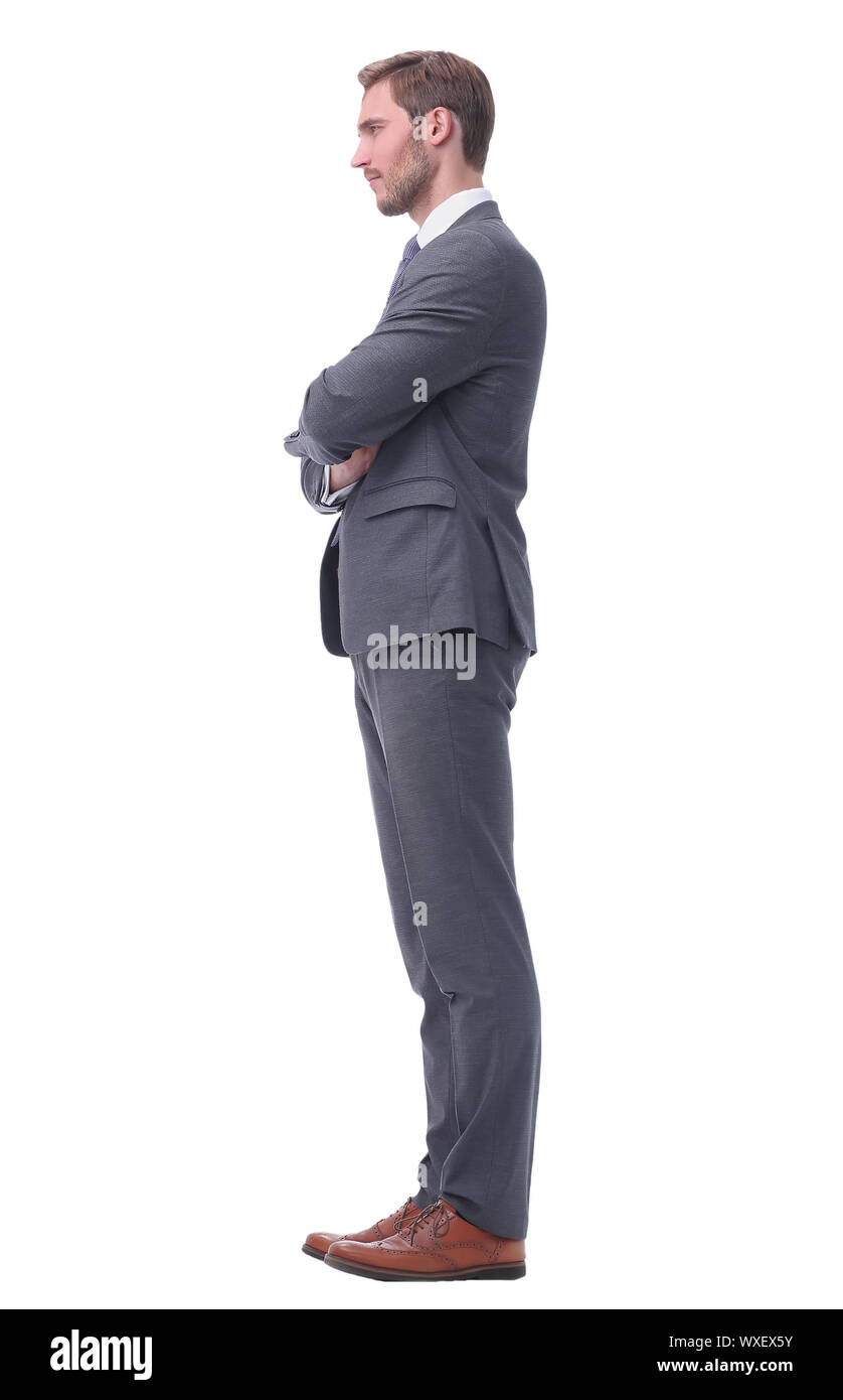side view. confident business man looking forward Stock Photo - Alamy