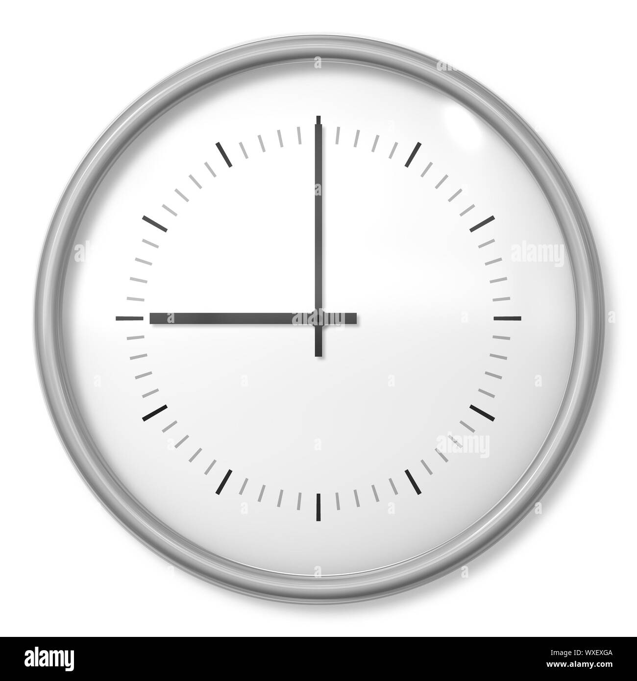 a clock shows nine o'clock Stock Photo - Alamy