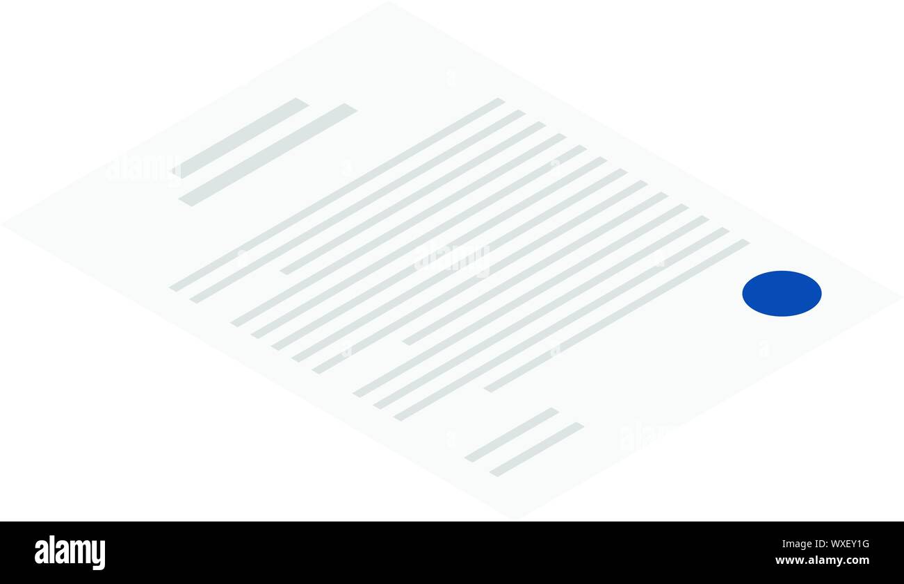 Contract paper icon, isometric style Stock Vector Image & Art - Alamy