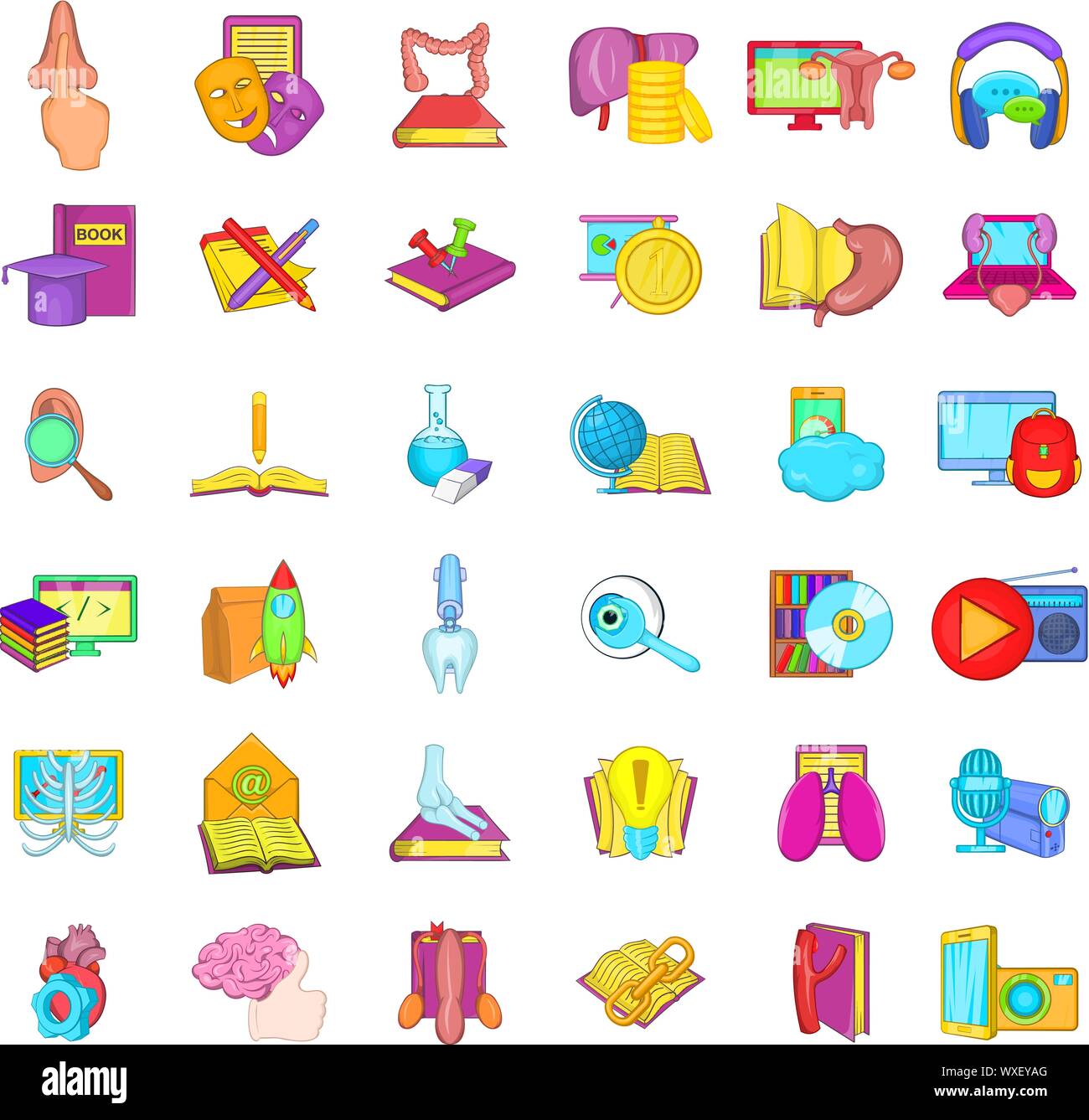 Medical education icons set, cartoon style Stock Vector Image & Art - Alamy