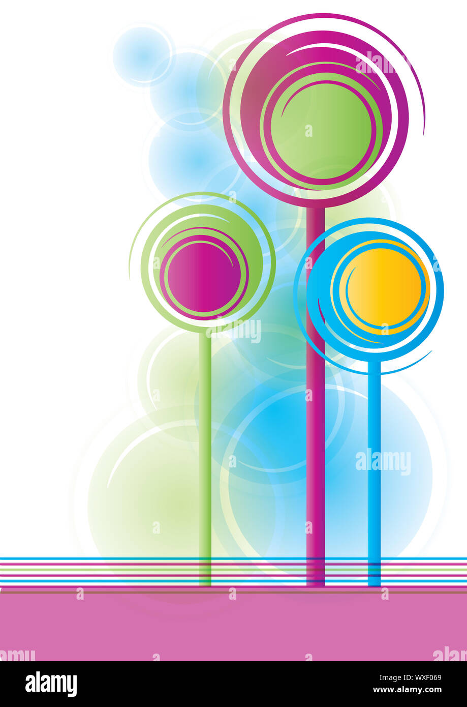 Bright colored spiral trees, eps10 vector illustration Stock Photo - Alamy