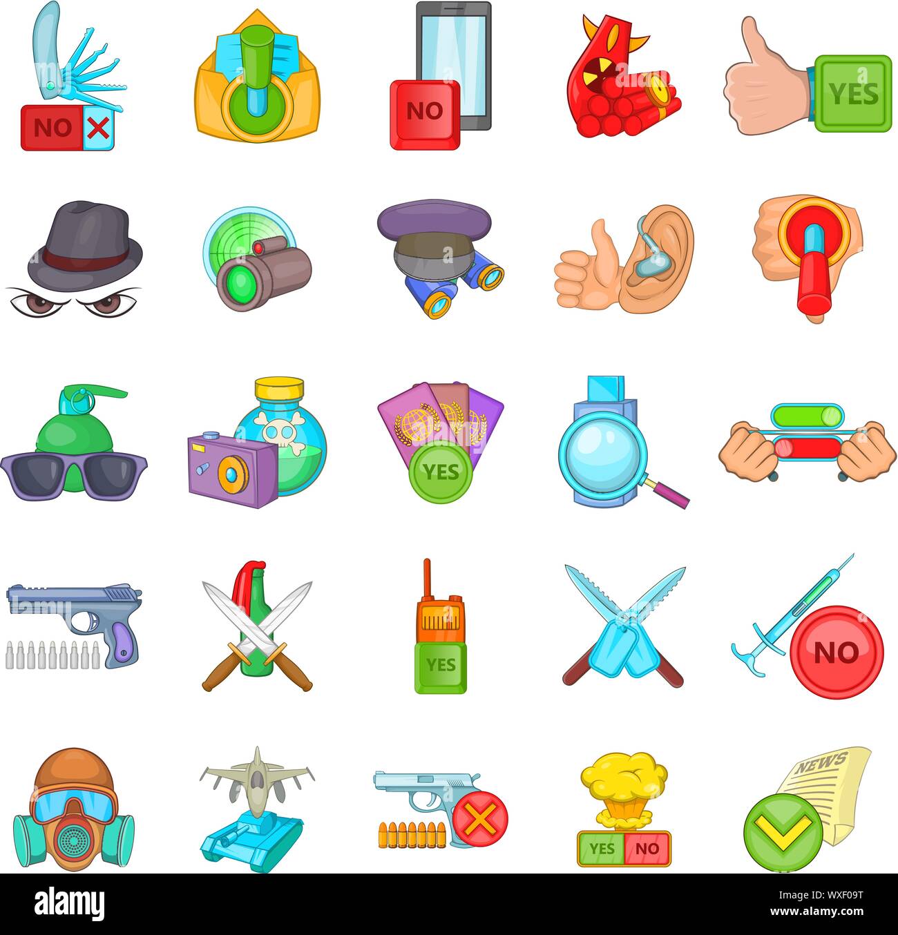 Felon icons set, cartoon style Stock Vector Image & Art - Alamy