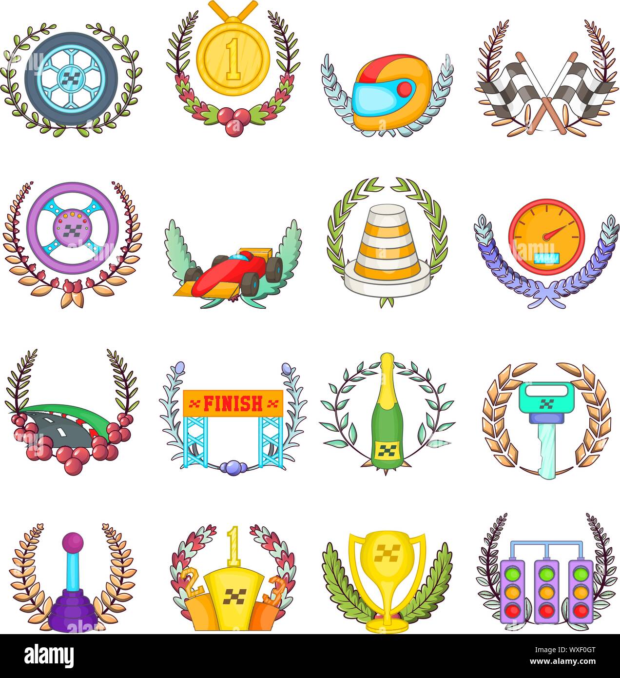 Win race icons set, cartoon style Stock Vector Image & Art - Alamy