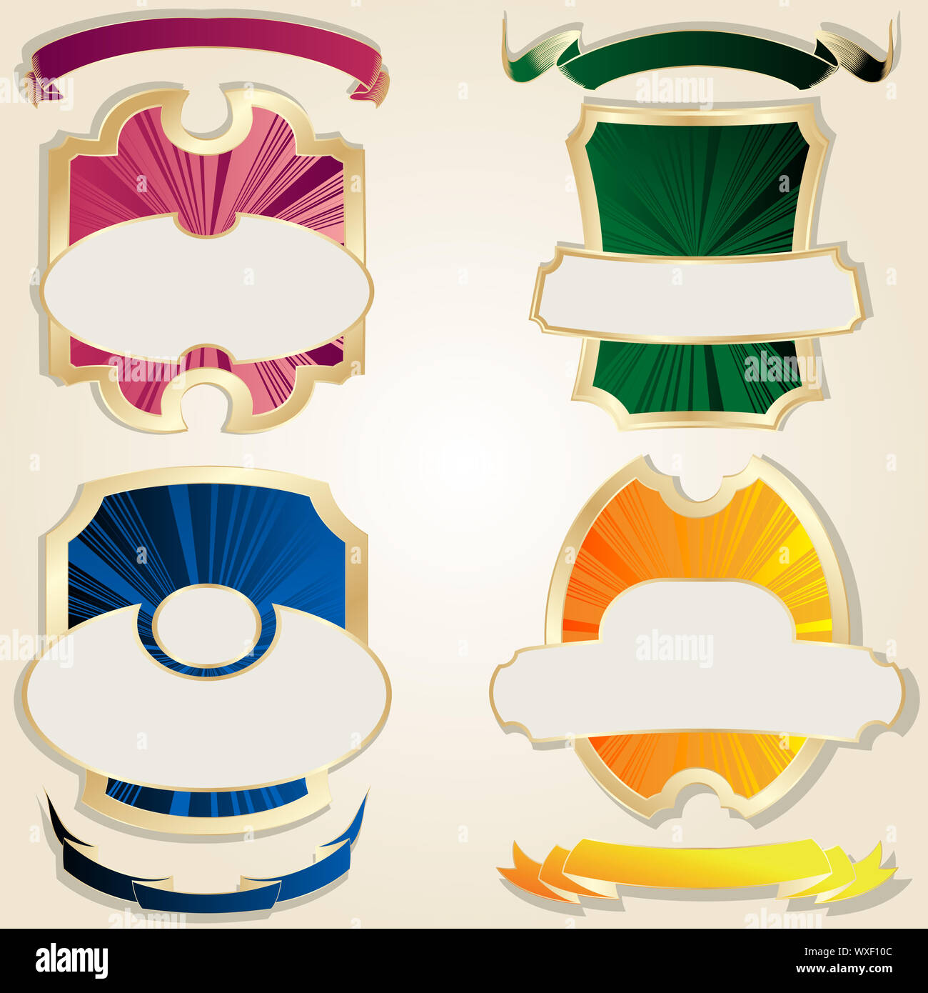 Stylized labels illustration for commercial use Stock Photo - Alamy