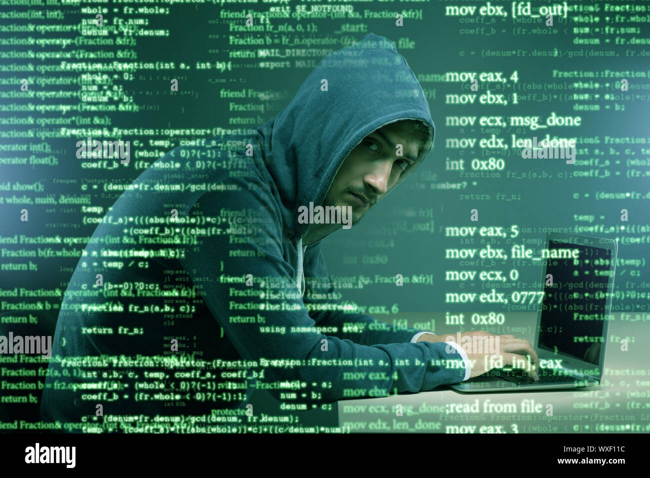 Hacker in digital security concept Stock Photo - Alamy