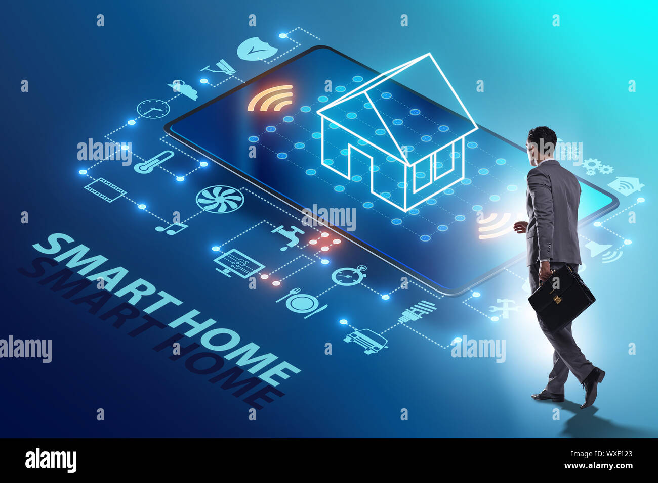 Smart home concept with devices and appliances Stock Photo - Alamy