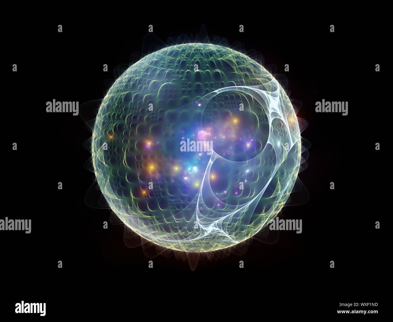 Fractal Sphere Series. Composition of spherical and circular fractal ...