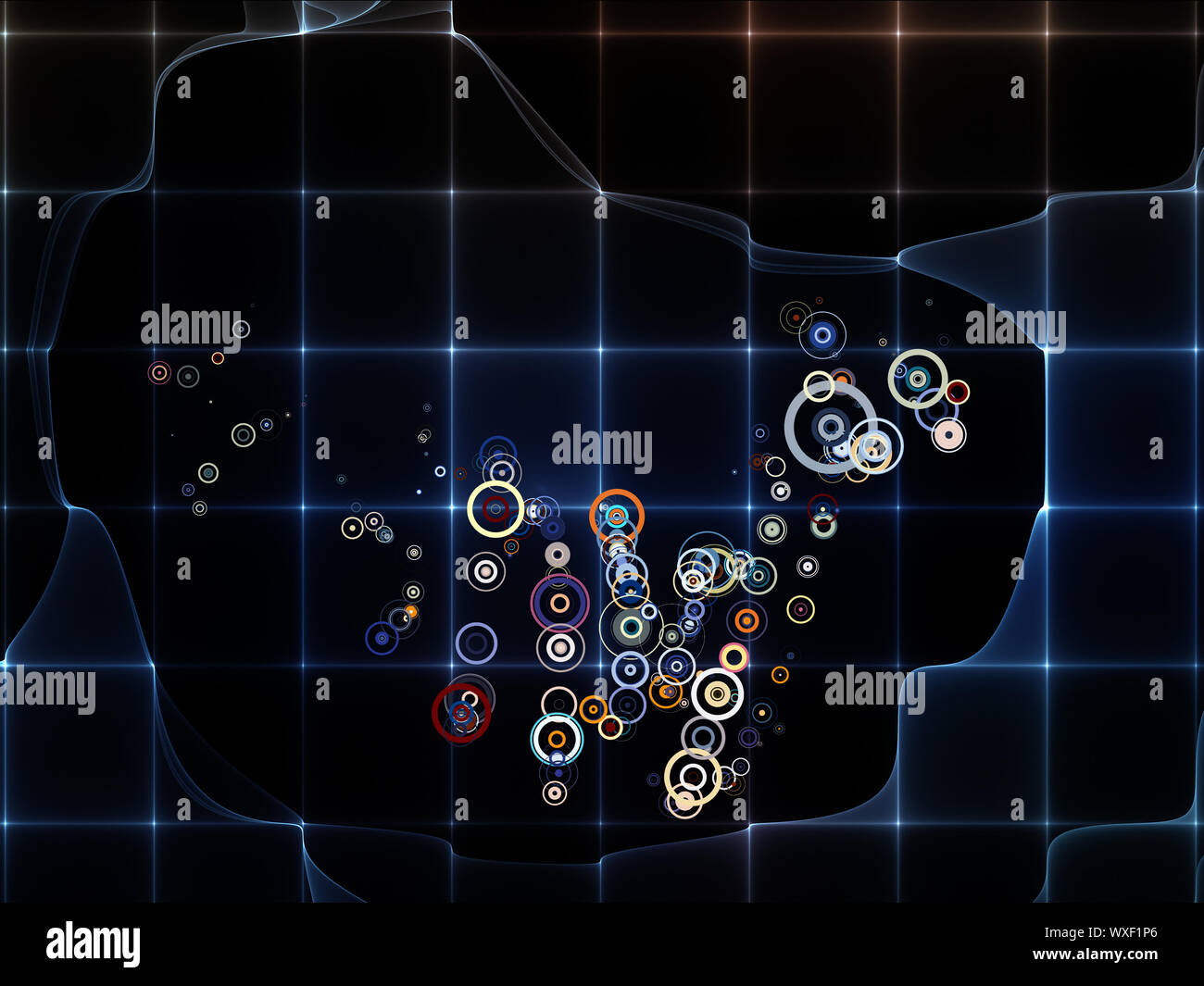 Composition of grid pattern and design elements on the subject of ...