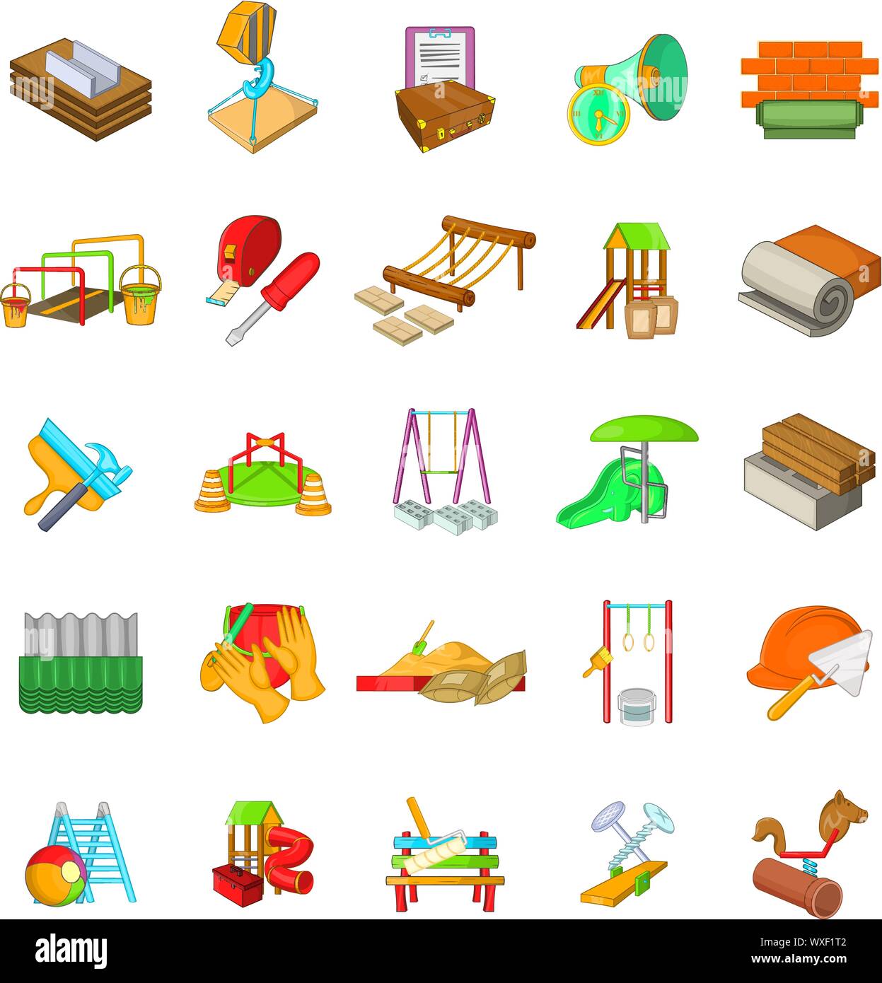 Vegetation icons set cartoon Cut Out Stock Images & Pictures - Alamy