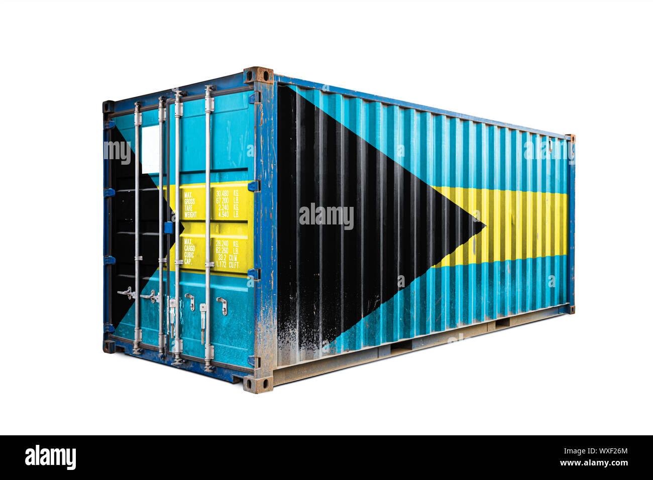 The concept of Bahamas export-import, container transporting and ...