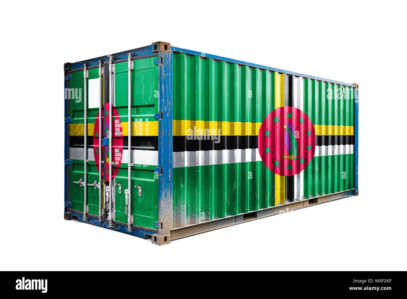The concept of Dominica export-import, container transporting and ...