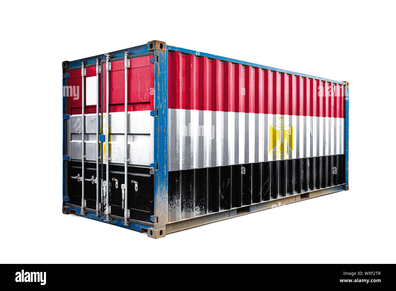 The concept of Egypt export-import, container transporting and national ...
