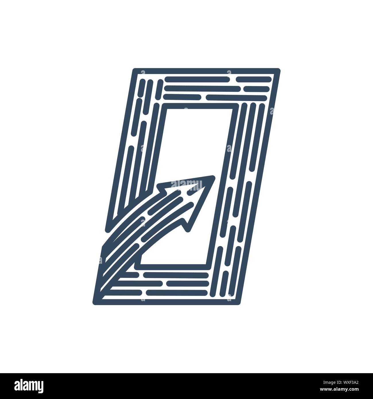 Rectangle Arrow Direction collection Vector outline Stock Vector Image ...