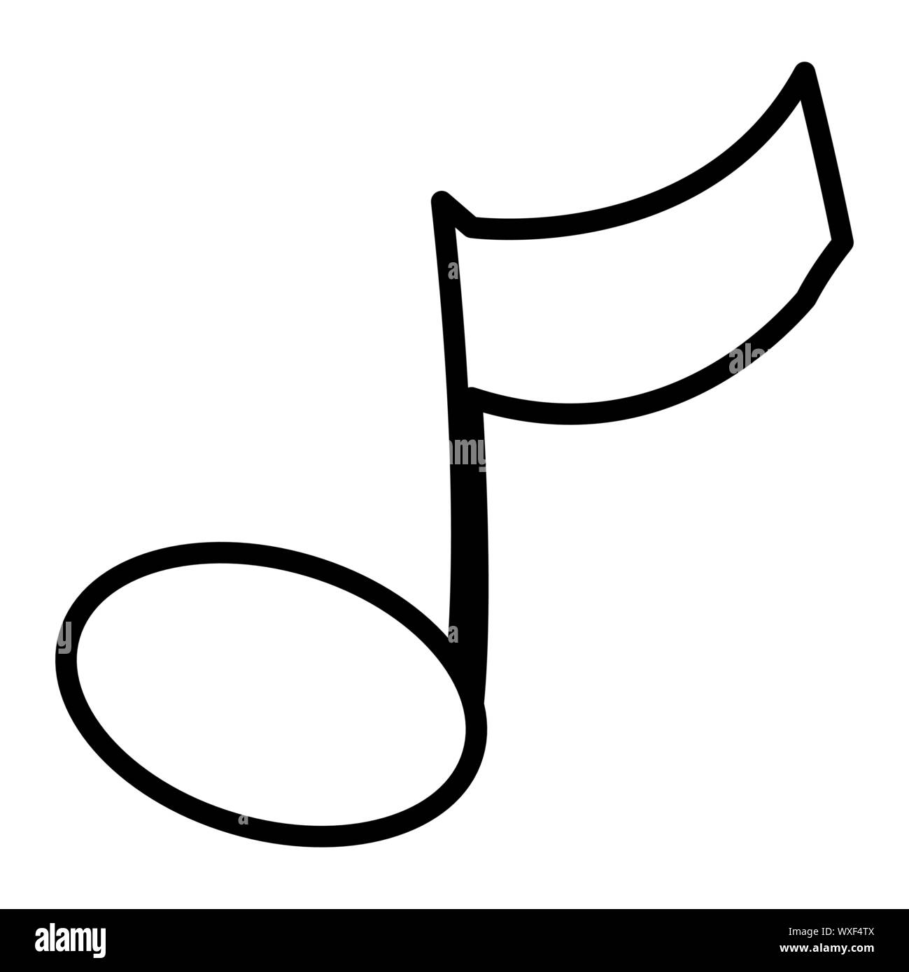 musical note icon over white background, vector illustration Stock ...