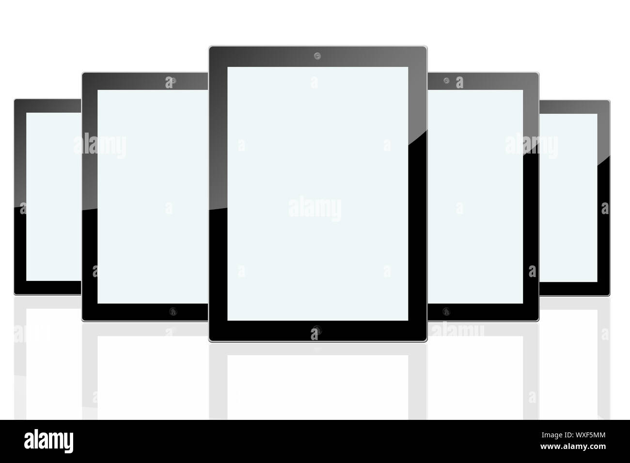 Realistic tablet pc computer with blank screen isolated on white ...