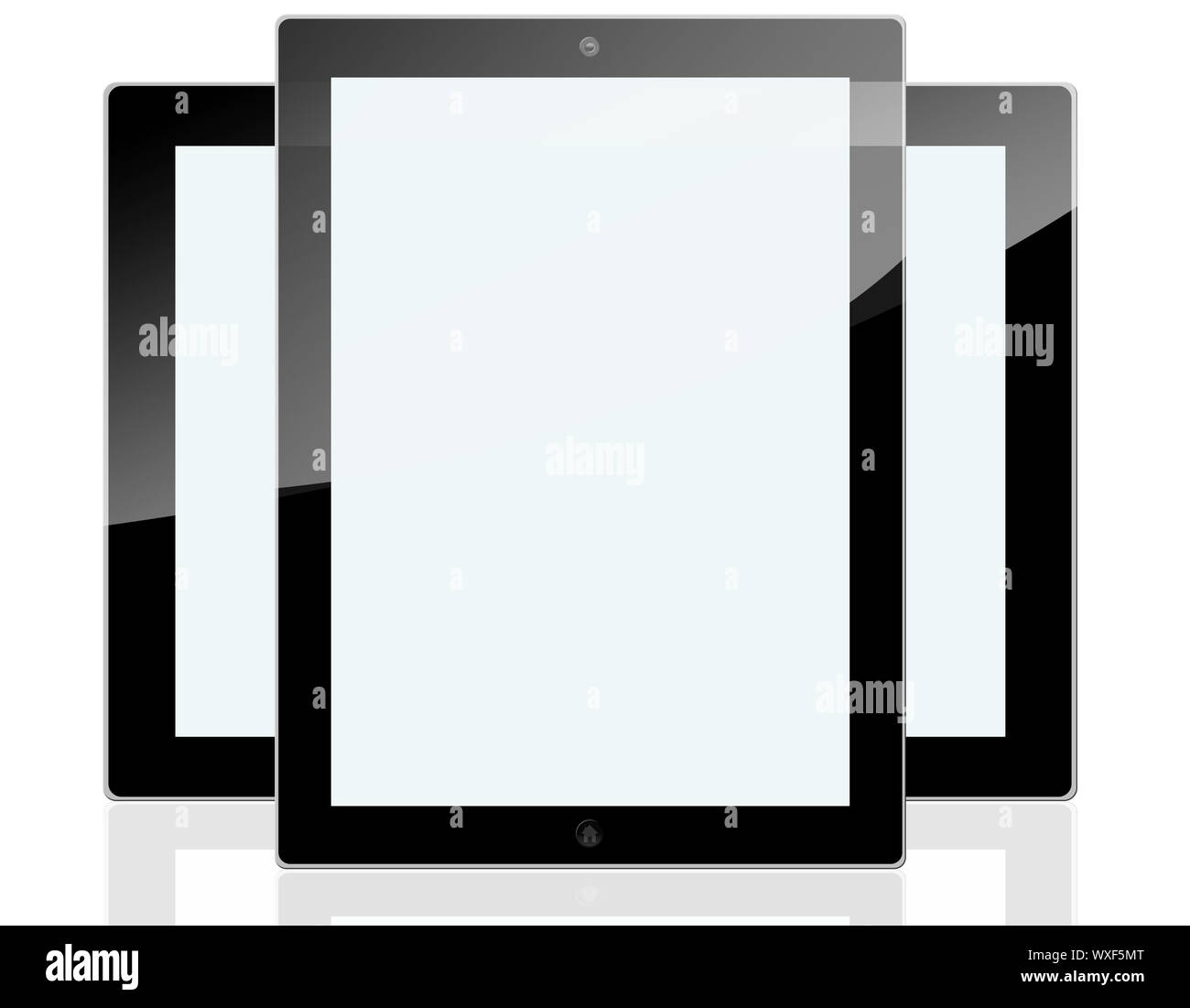 Realistic tablet pc computer with blank screen isolated on white ...