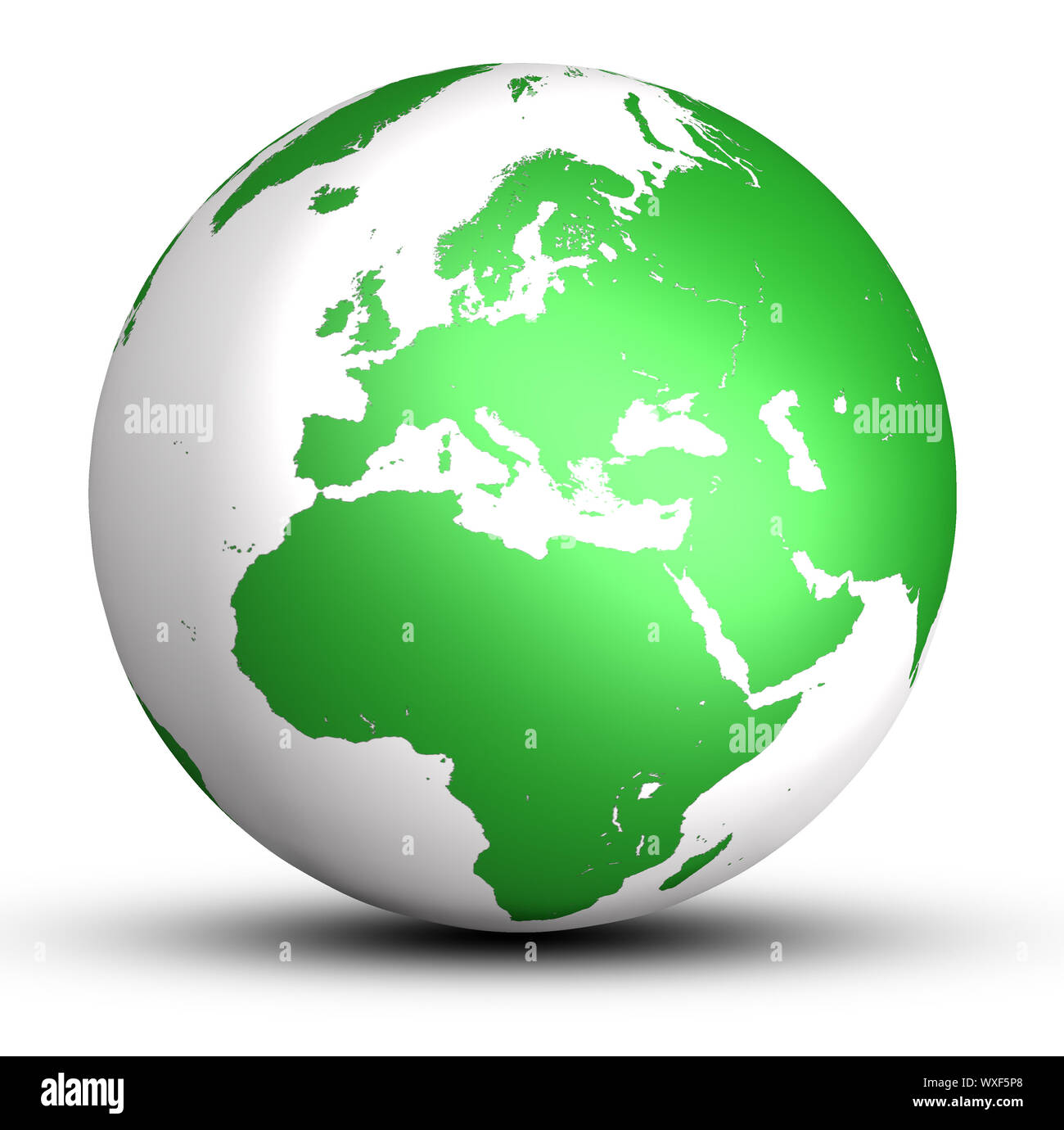 green europe world globe with shadow isolated on white background Stock ...