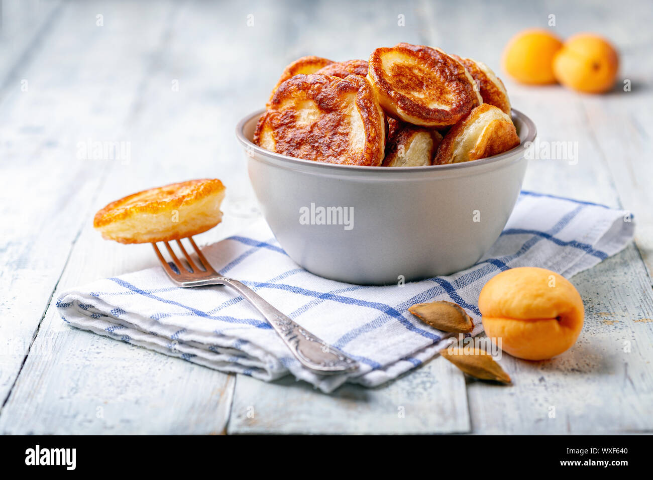 Homemade pancakes in a clay bowl Stock Photo - Alamy