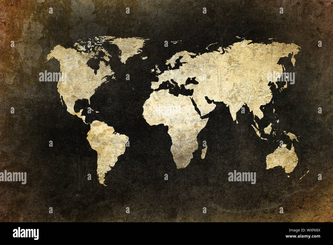 grunge map of the world Stock Photo - Alamy