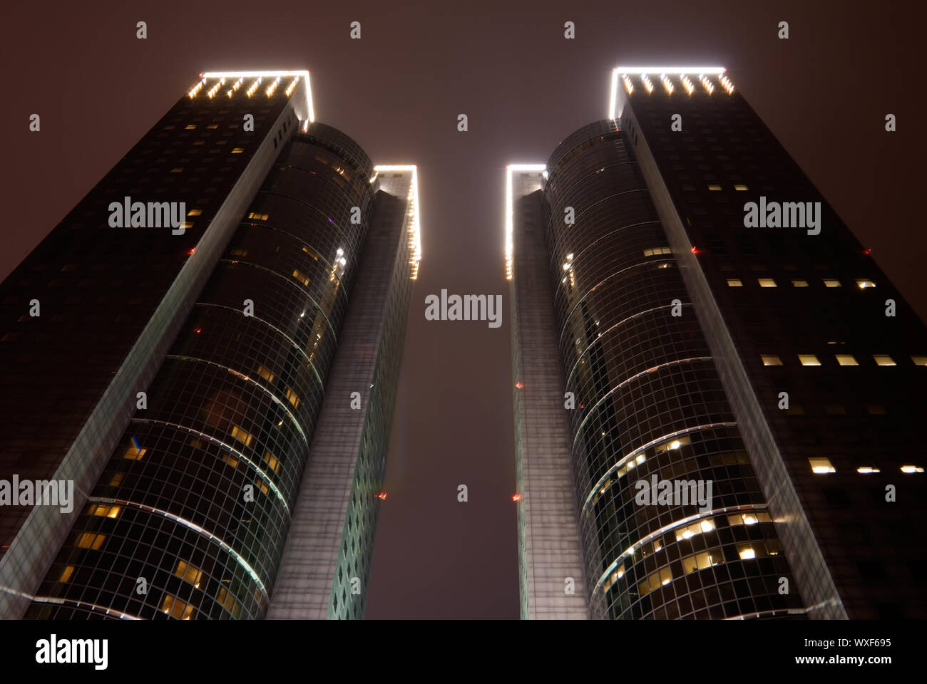 It's a beautiful business building in Taipei city night scenes Stock ...