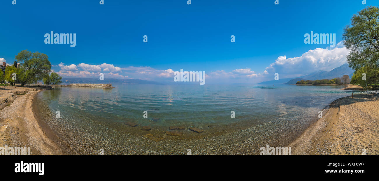 Beach on the shore of Lake Ohrid Stock Photo - Alamy