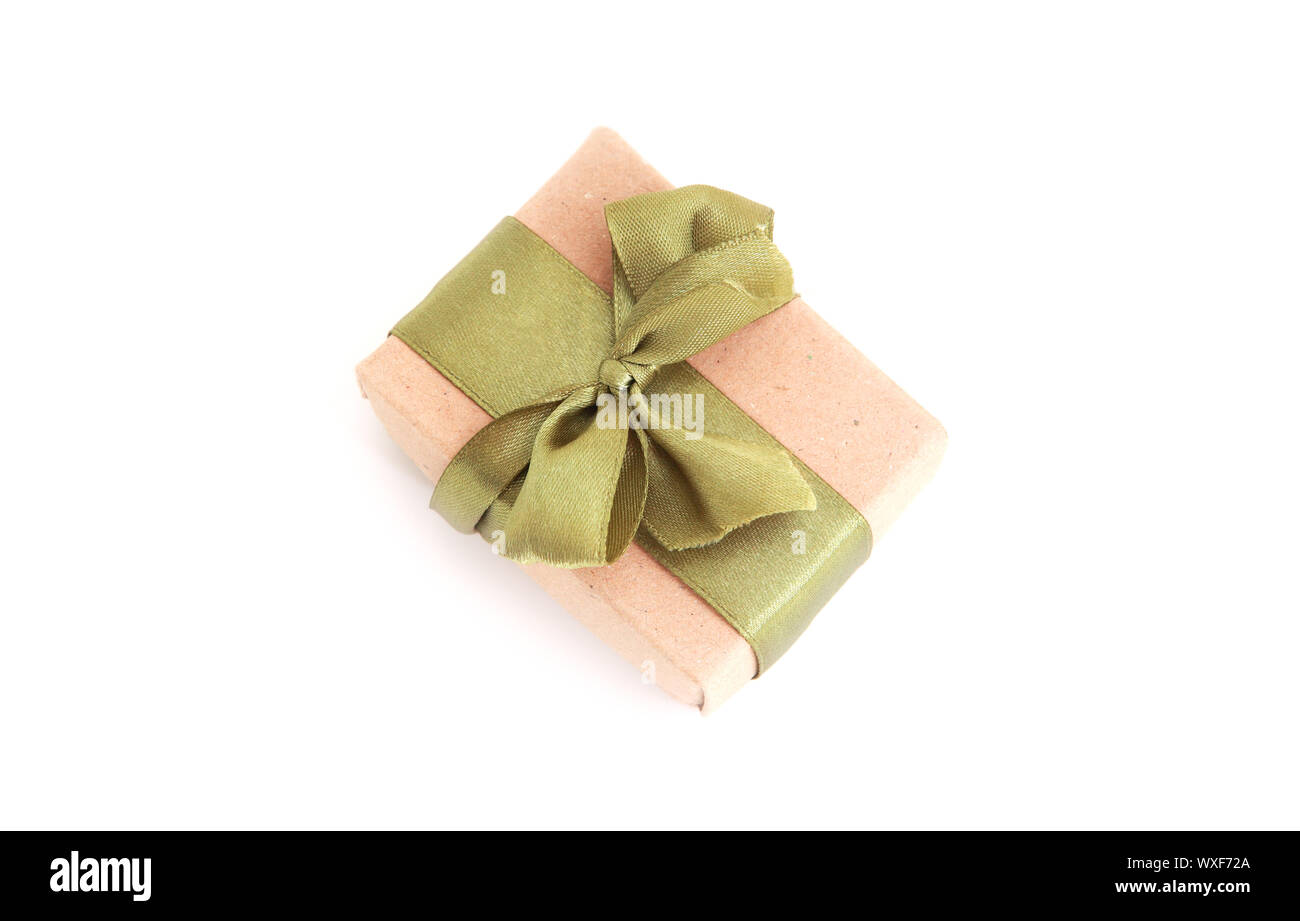 Gift box over yellow Cut Out Stock Images & Pictures - Alamy