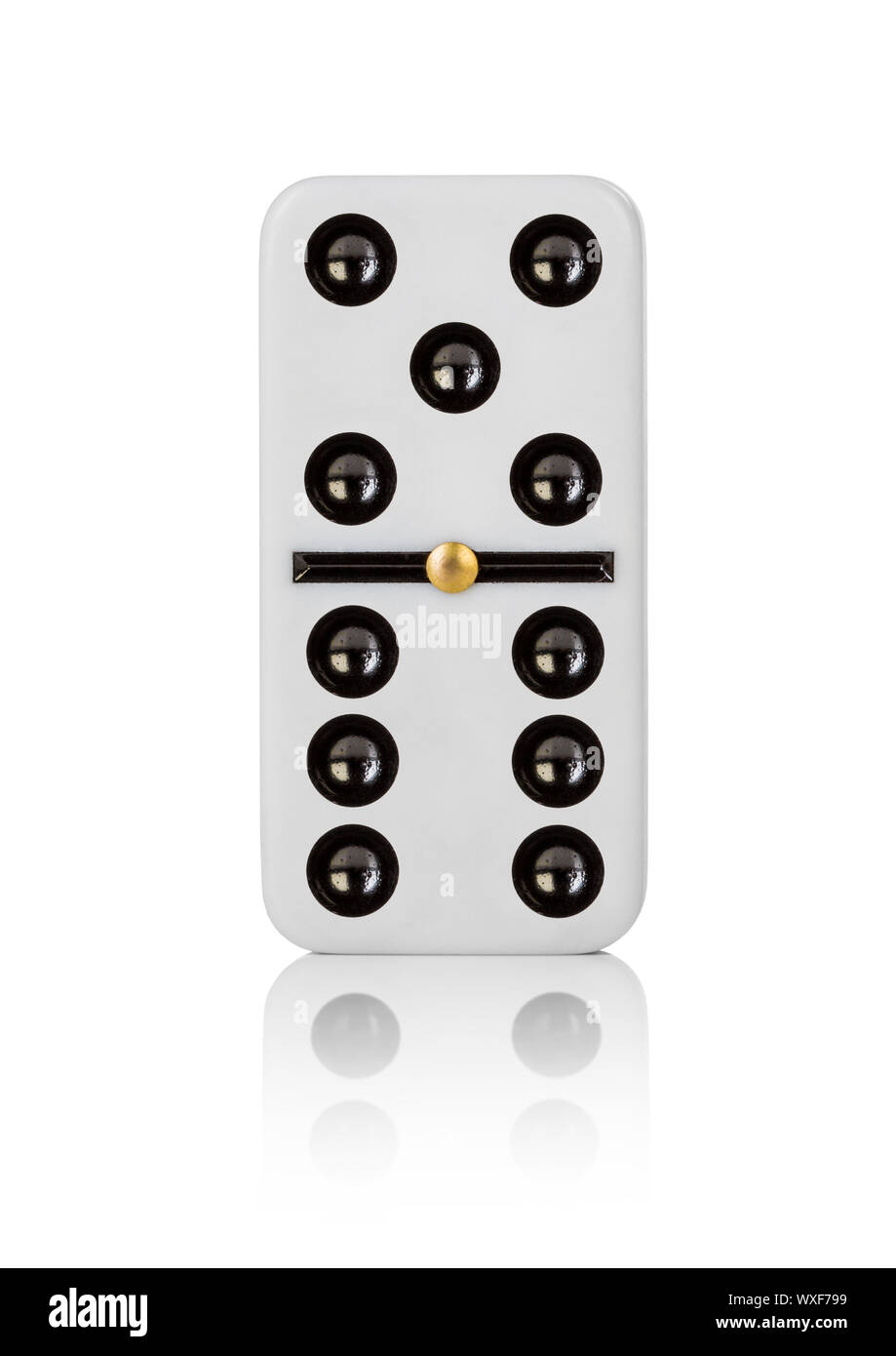 One tile dominoes on white background Stock Photo - Alamy