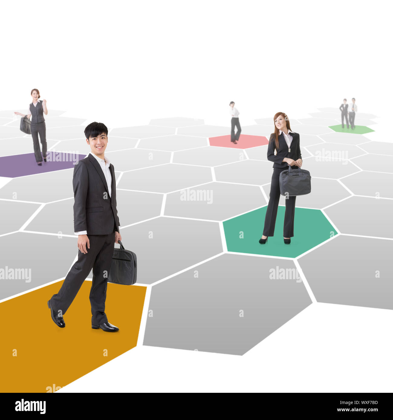 Happy smile Asian business people Stock Photo - Alamy