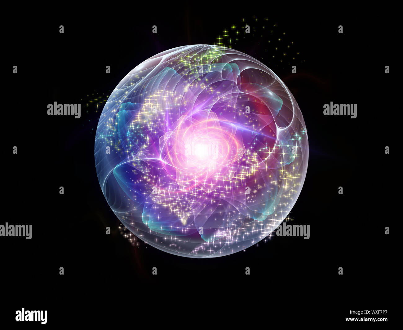 Fractal Sphere Series. Abstract arrangement of spherical and circular ...